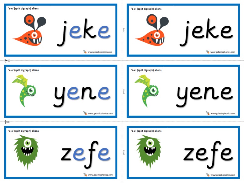 'e-e' (split digraph) phonics worksheets and games - Galactic Phonics