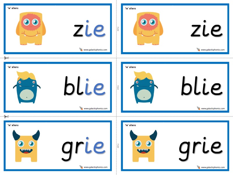 Free 'ie' (long i) worksheets and games - Galactic Phonics