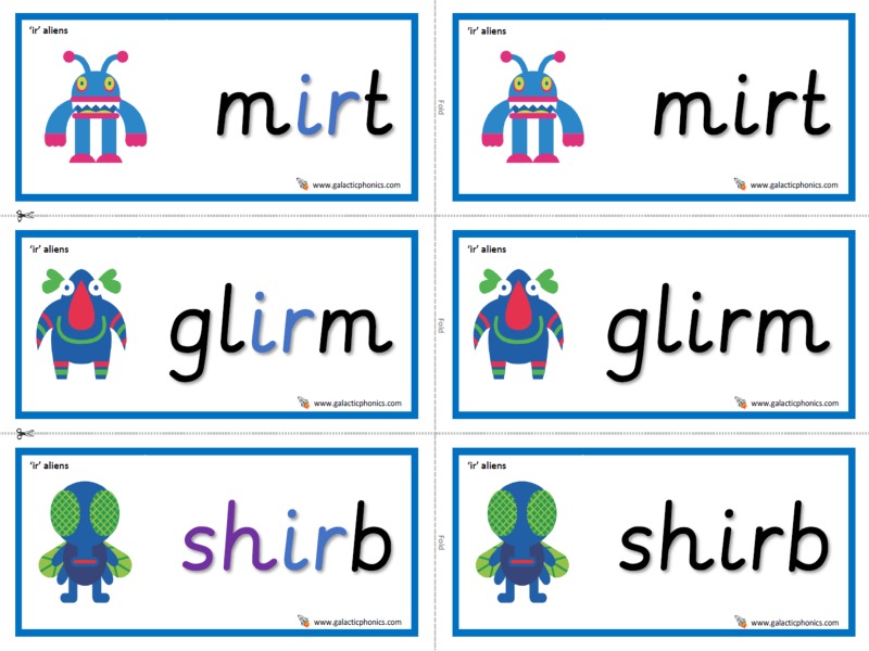 'ir' phonics worksheets and games - Galactic Phonics