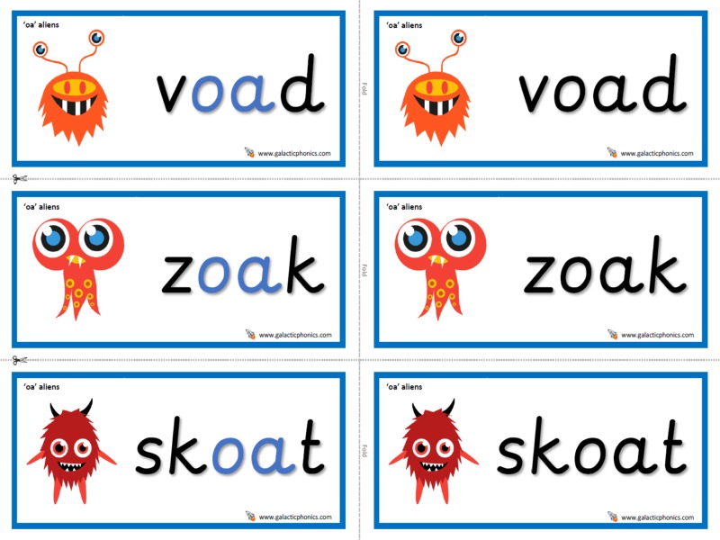 Free 'oa' worksheets and games - Galactic Phonics