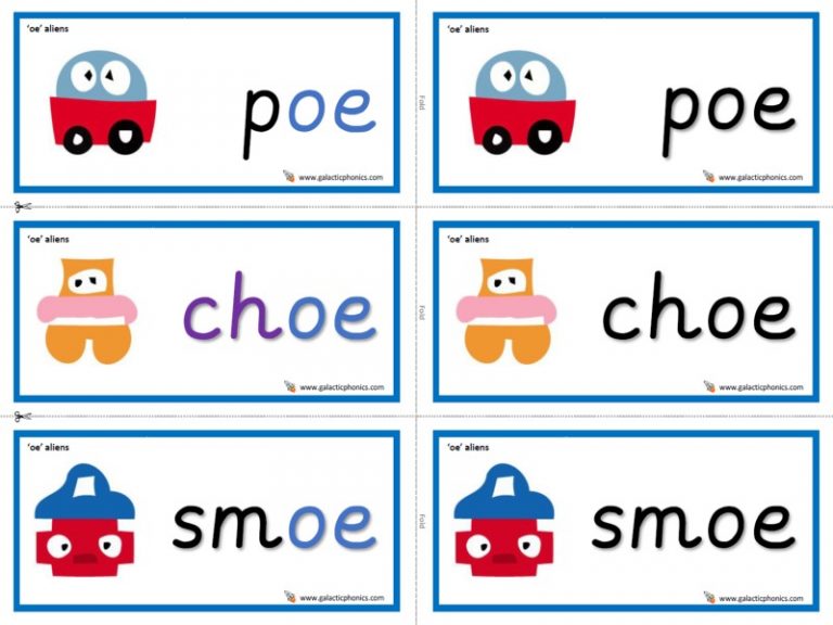 Free 'oe' worksheets and games - Galactic Phonics