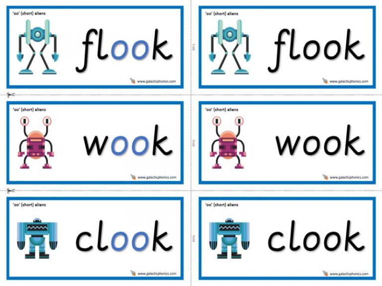 'oo' (as in look) phonics worksheets and games - Galactic Phonics