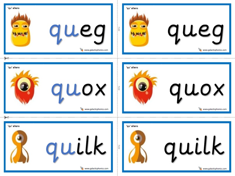 qu phonics worksheets and games - Galactic Phonics