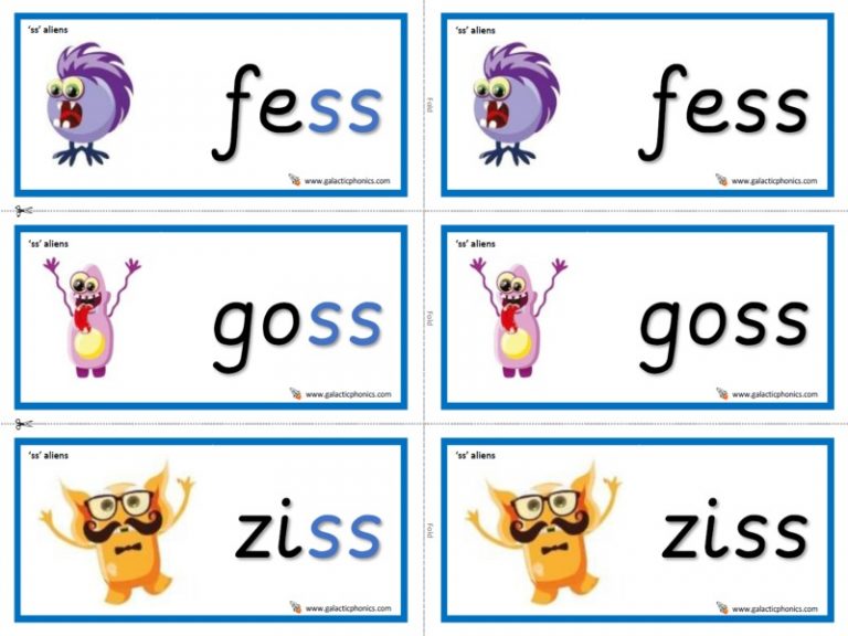 ss phonics worksheets and games - Galactic Phonics