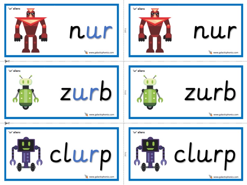 'ur' phonics worksheets and games - Galactic Phonics