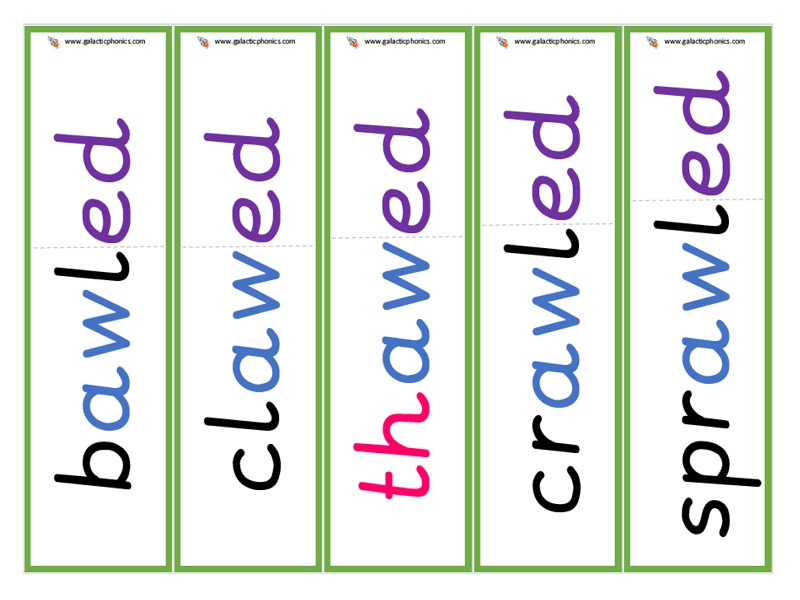 aw phonics worksheets and games - Galactic Phonics
