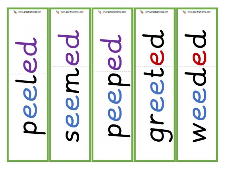 Free 'ee' phonics woksheets and games - Galactic Phonics