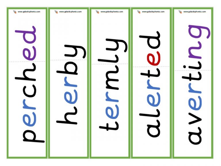 'er' (short) phonics worksheets and games - Galactic Phonics