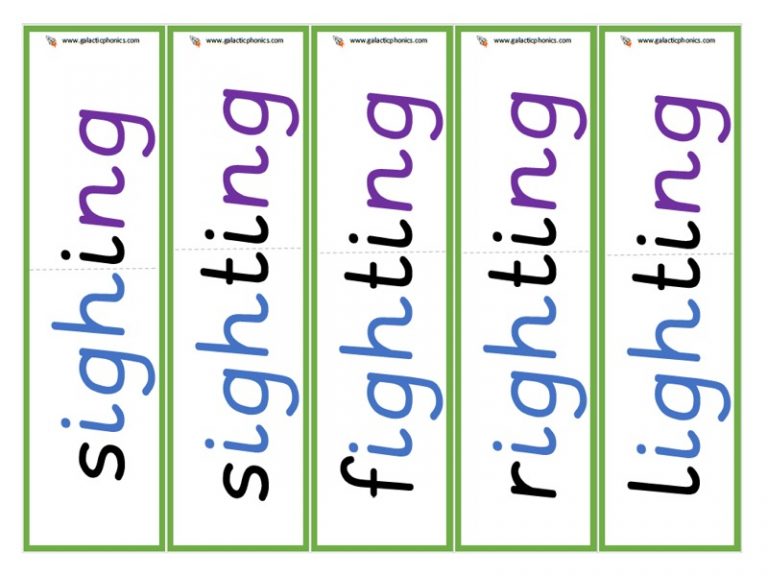 Free 'igh' phonics worksheets and games - Galactic Phonics