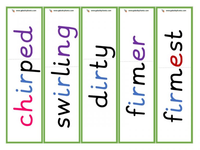'ir' phonics worksheets and games - Galactic Phonics