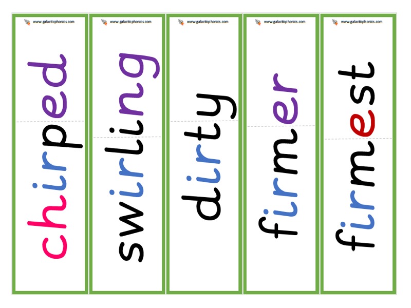 'ir' phonics worksheets and games - Galactic Phonics