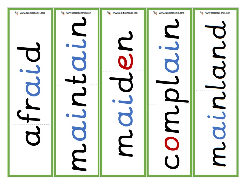 Free 'ai' worksheets and games - Galactic Phonics