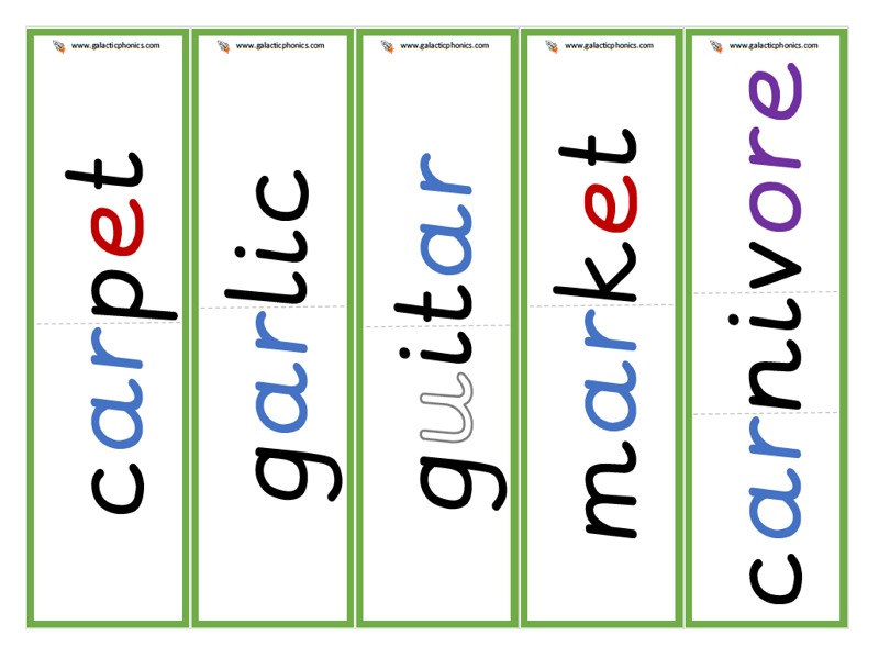 'ar' phonics worksheets and games - Galactic Phonics