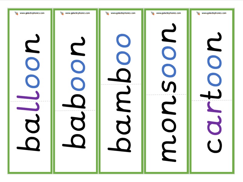 Free 'oo' (long u) worksheets and games - Galactic Phonics