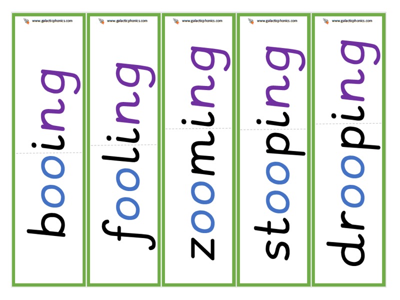 Free 'oo' (long u) worksheets and games - Galactic Phonics