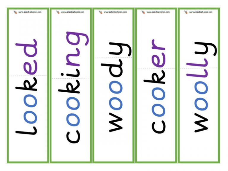 'oo' (as in look) phonics worksheets and games - Galactic Phonics