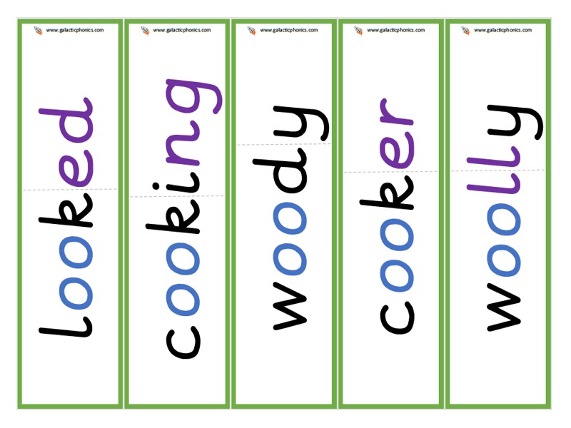 'oo' (as in look) phonics worksheets and games - Galactic Phonics