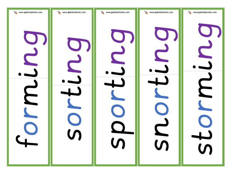 'or' phonics worksheets and games - Galactic Phonics