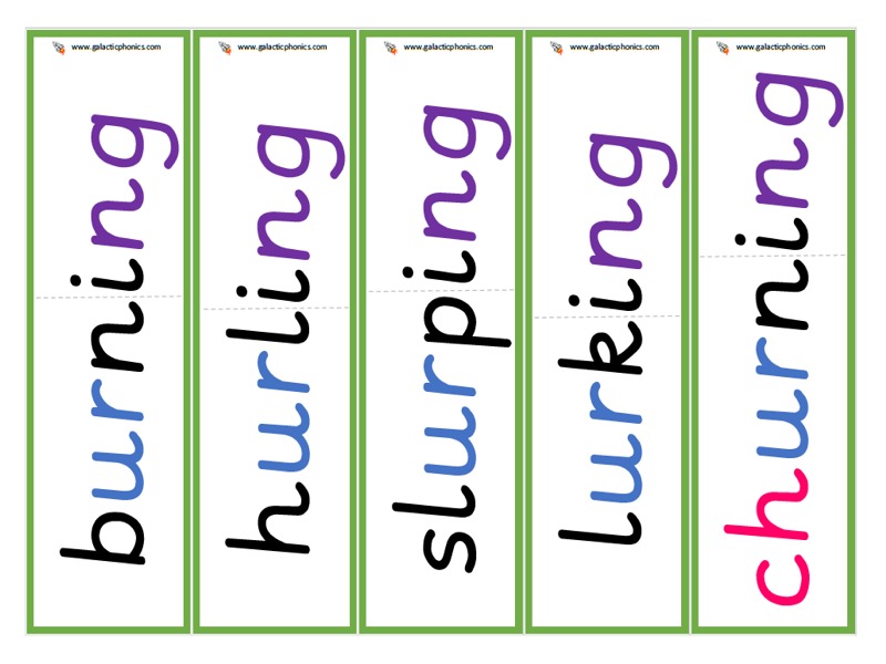 'ur' phonics worksheets and games - Galactic Phonics
