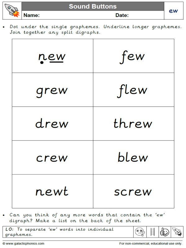 ew phonics worksheets and games - Galactic Phonics