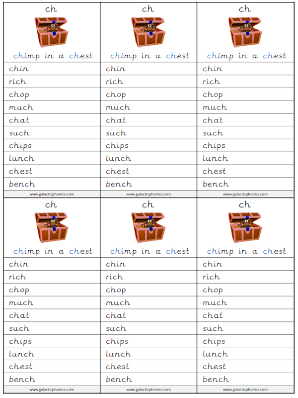 ch worksheets and games - Galactic Phonics