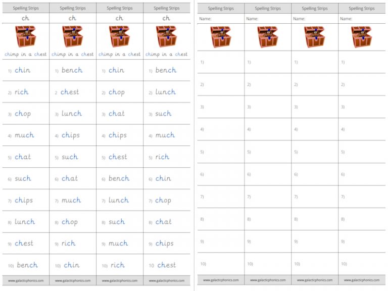 ch worksheets and games - Galactic Phonics