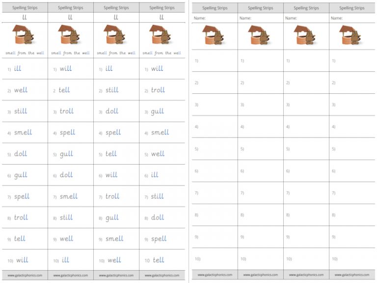 ll worksheets and games - Galactic Phonics