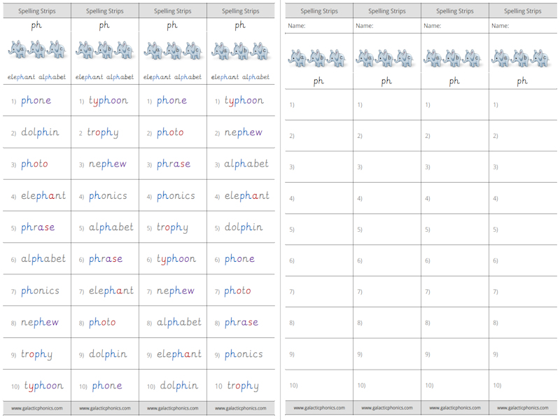 ph phonics worksheets and games - Galactic Phonics