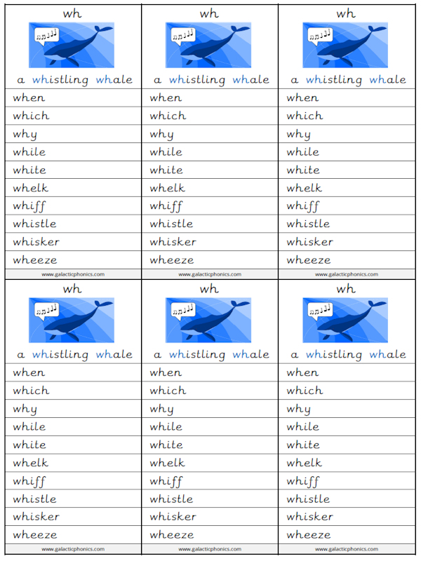 wh phonics worksheets and games - Galactic Phonics