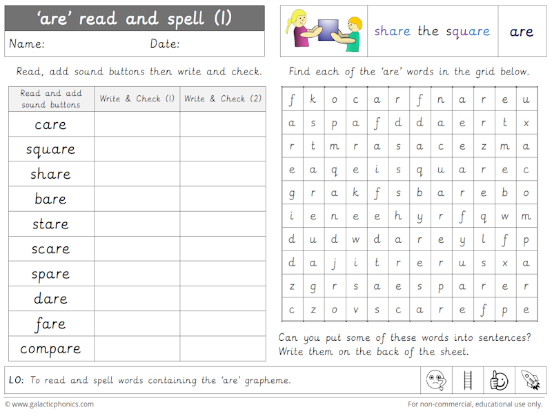 are phonics worksheets and games - Galactic Phonics