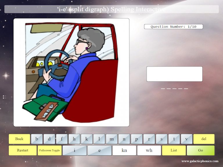 Free 'i-e' (split digraph) worksheets and games - Galactic Phonics