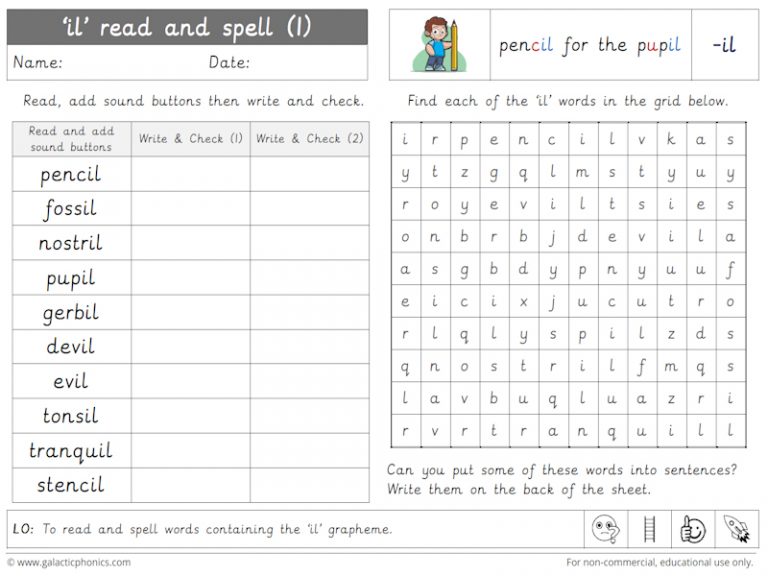 il phonics worksheets and games - Galactic Phonics