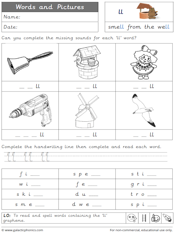 ll worksheets and games - Galactic Phonics