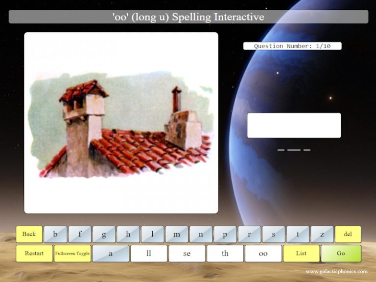 Free 'oo' (long u) worksheets and games - Galactic Phonics