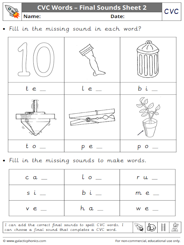 CVC Words Galactic Phonics