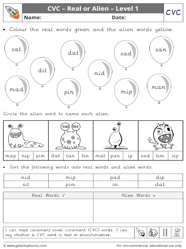 CVC Words - Galactic Phonics