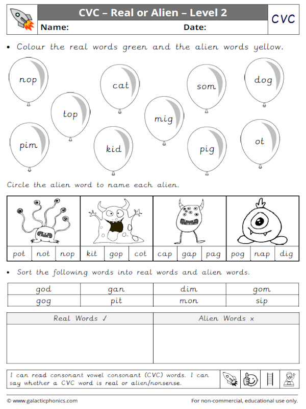 CVC Words - Galactic Phonics