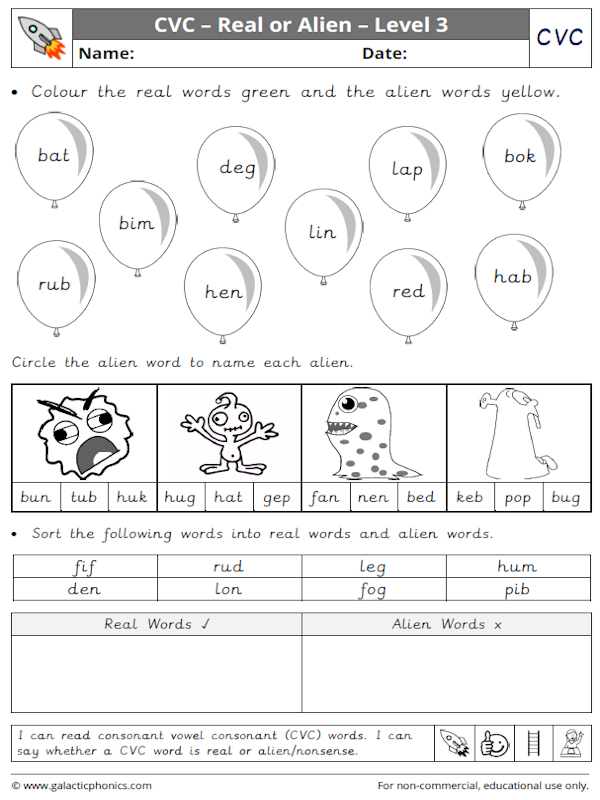 CVC Words - Galactic Phonics