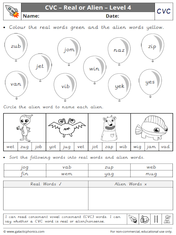 CVC Words - Galactic Phonics