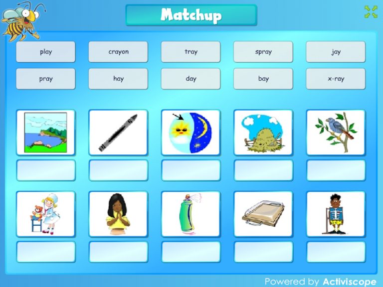 Free 'ay' worksheets and games - Galactic Phonics