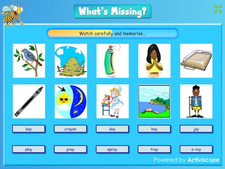 Free 'ay' worksheets and games - Galactic Phonics