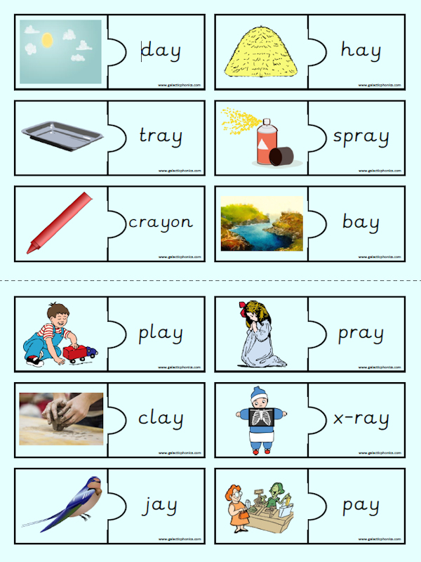 Free 'ay' worksheets and games - Galactic Phonics