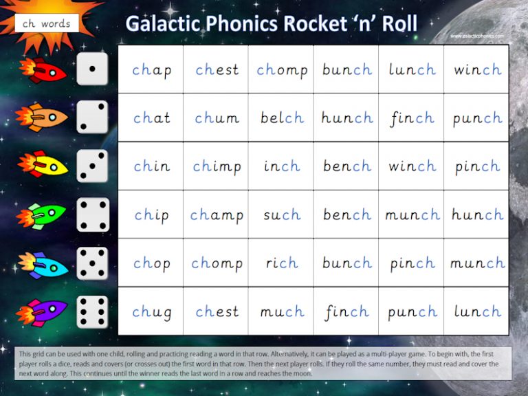ch worksheets and games - Galactic Phonics