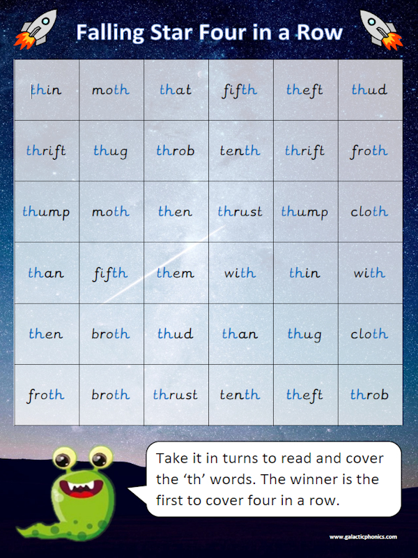 th phonics worksheets and games - Galactic Phonics