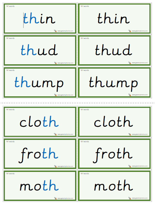 th phonics worksheets and games - Galactic Phonics